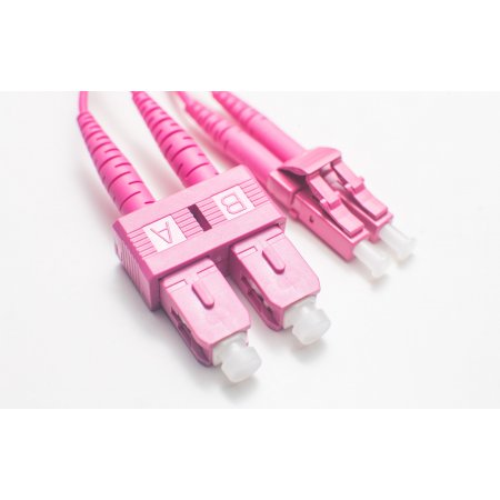 OM4 LC SC Fiber Patch Cable 100G Violet Duplex 50/125 Multimode Jumper