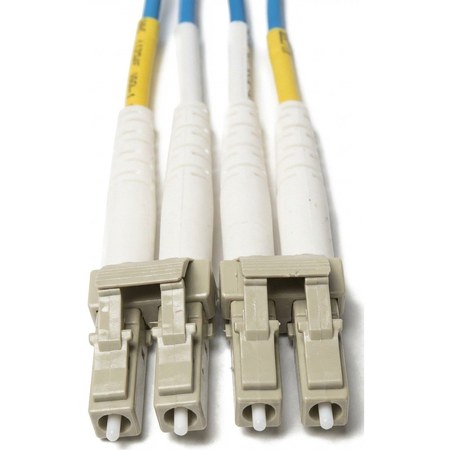 OM4 LC LC Fiber Patch Cable, LSZH Blue Duplex 100Gb 50/125 Multimode